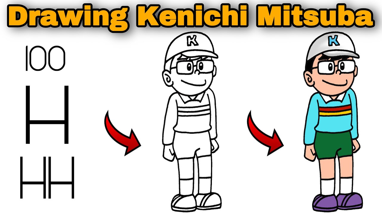 100 H HH से KENICHI MITSUBA का सुंदर चित्र बनाना सीखे । How To Make ...
