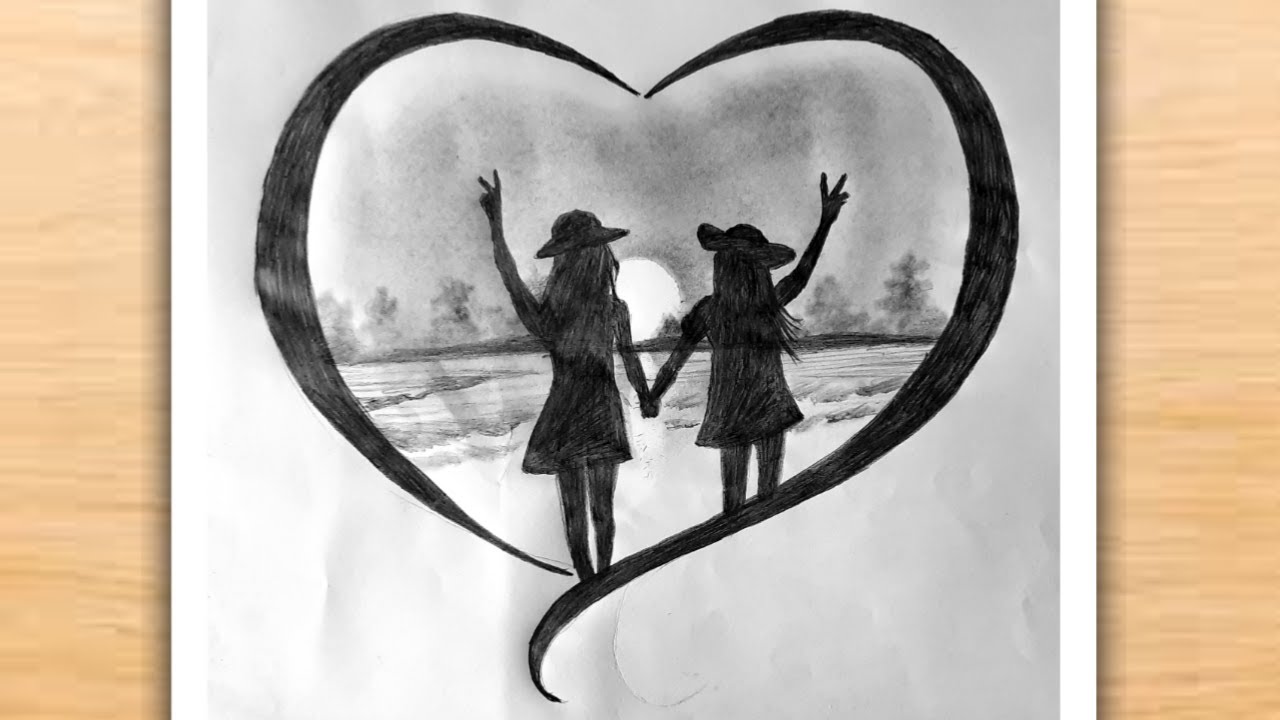 Best Friend Pencil Sketch - Step by Step /Very Easy/How to Draw ...