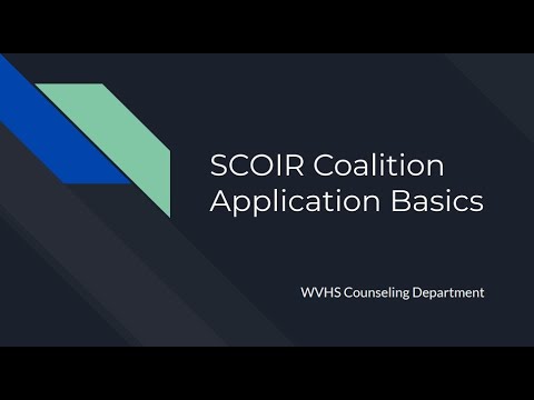 Scoir Coalition Application Basics - YouTube