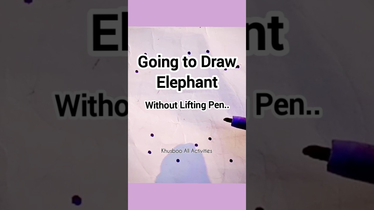 💯One stroke🔥|Elephant art without lifting pen 😎#khusbooallactivities# ...