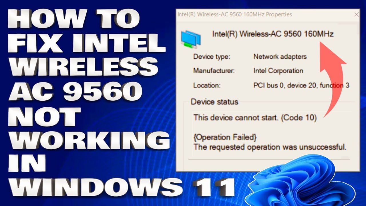 How To Fix Intel Wireless AC 9560 Not Working in Windows 11/10 ...