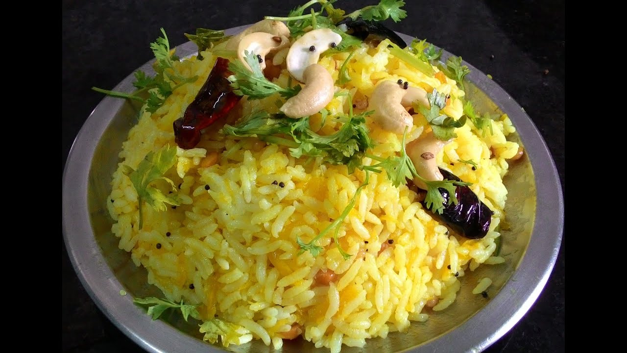 Mamidikaya Pulihora in Telugu - Mango Rice Recipe - Mango Dum Rice ...