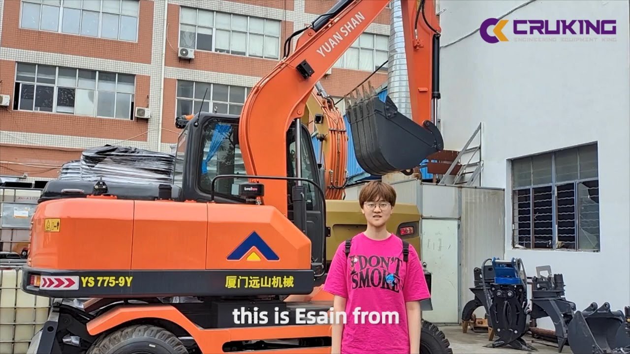 Work Smarter with the YUANSHAN YS775-9Y Wheeled Excavator - YouTube