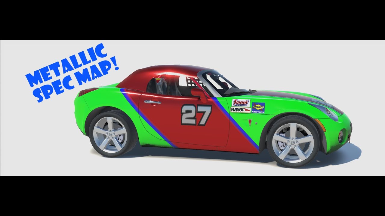 iRacing - How to make a metallic specmap in just a few minutes - YouTube