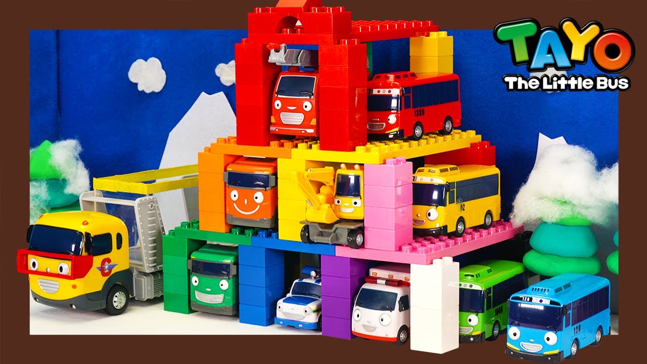 Tayo Carrier Car Play Color Blocks Compilation l Learn Colors and ...