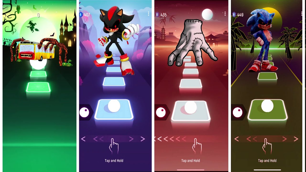 BUS EATER VS SHADOW EXE VS WEDNESDAY THING VS SONIC EXE TILES HOP EDM ...