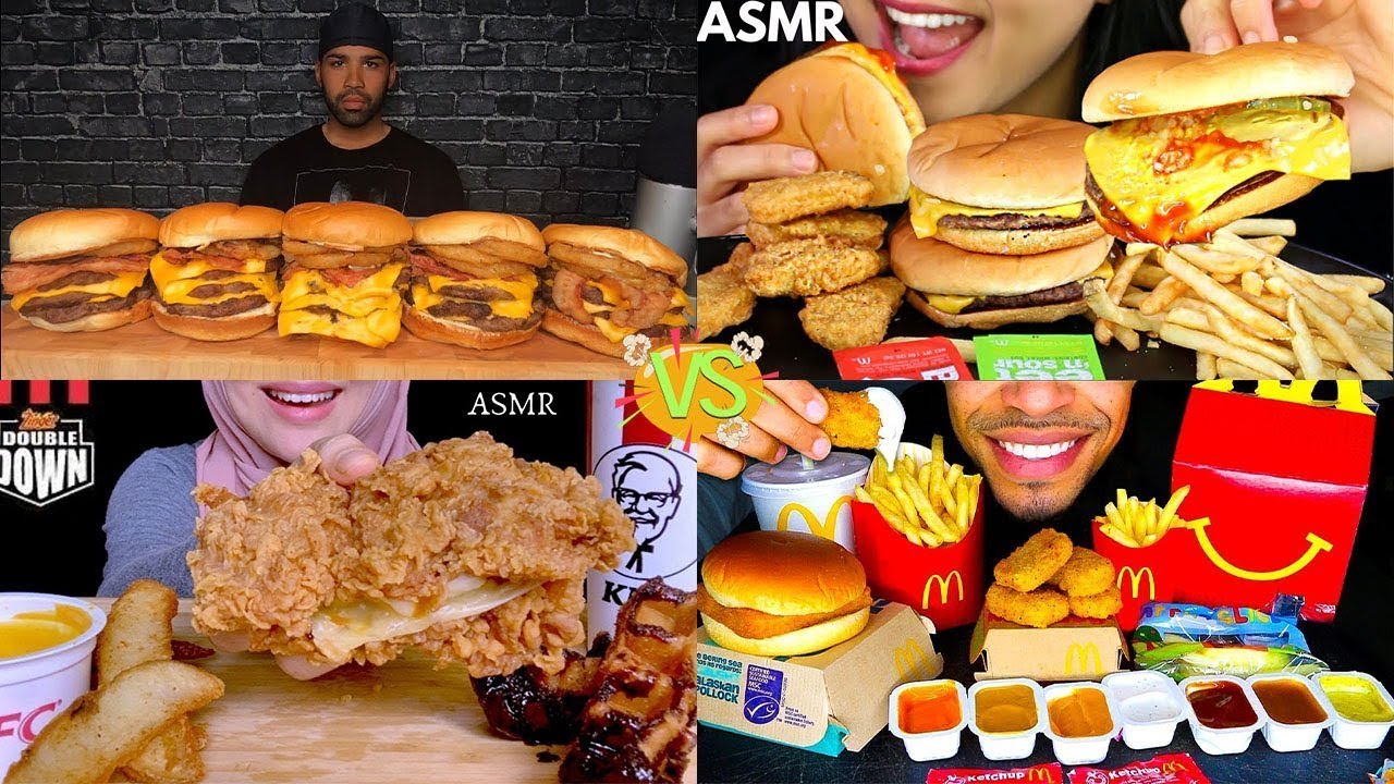 ASMR Fast Food Mukbang Compilation | Fast Food Asmr | Satisfying eating ...