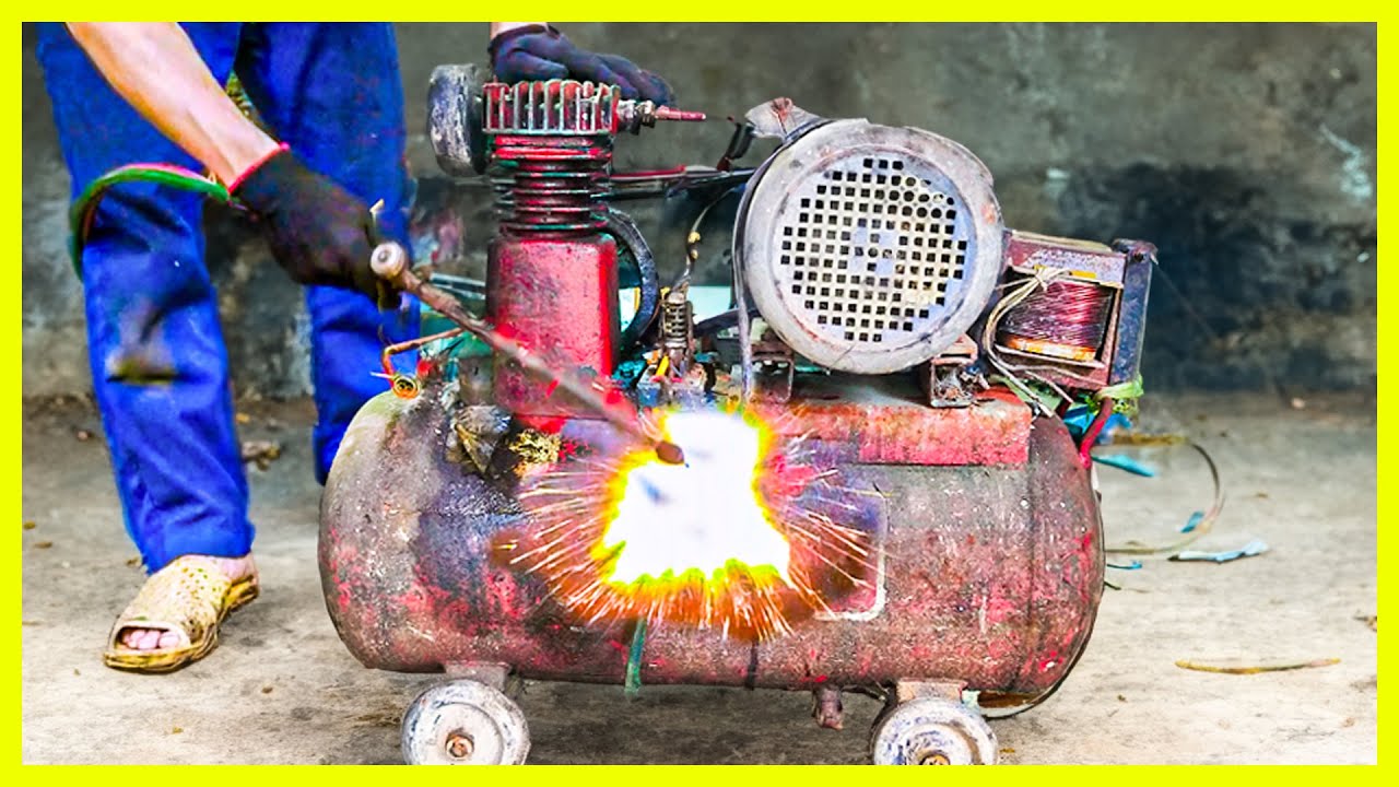 How Vietnamese People Restore and Renew Air Compressors - YouTube