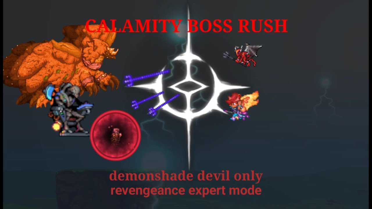 calamity boss rush using only demonshade armor devil - YouTube