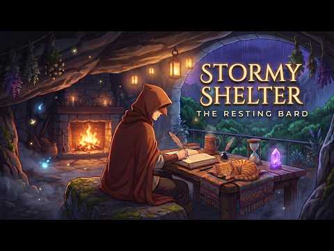 Stormy Shelter ⛈️ Soft Fantasy Medieval Music for Relaxing & Study