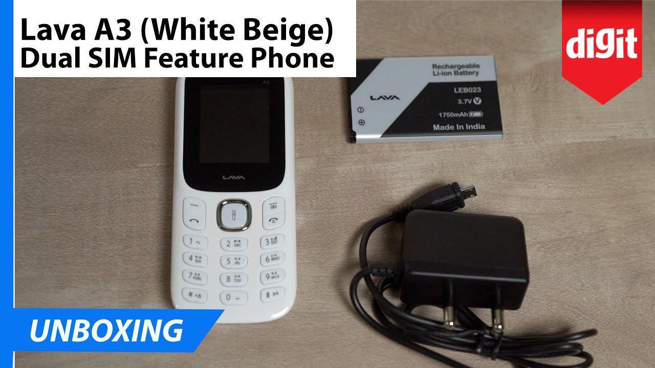Lava A3 White Beige Dual SIM Feature Phone Unboxing - YouTube