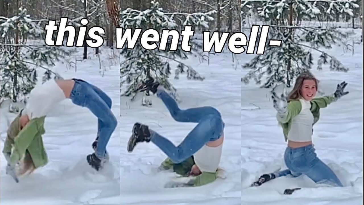 GYMNASTICS... in the snow?.? | PolinaTumbles - YouTube