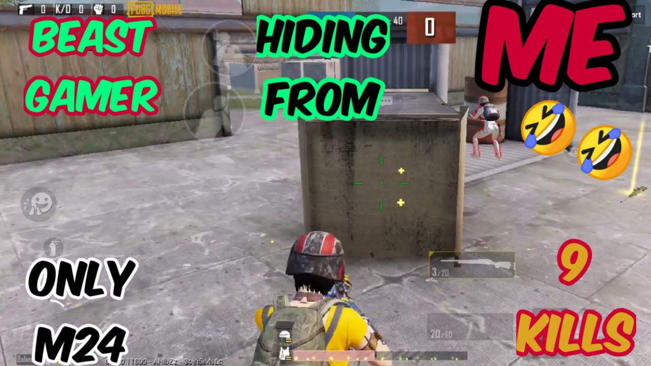 Beast gamer afraid🤣 and hiding from me 😎 || Only M24 || 9 kills || GAMA ...