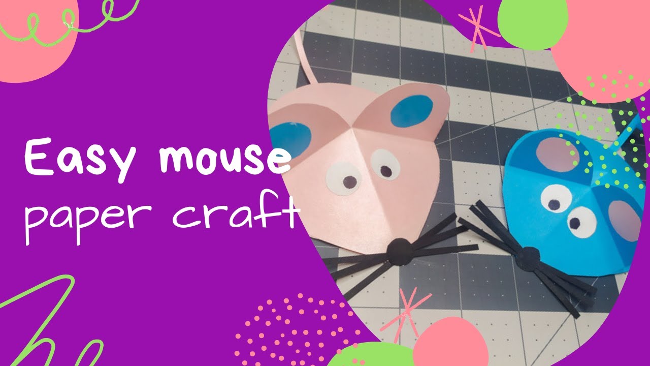 Cute and easy mouse paper craft - YouTube