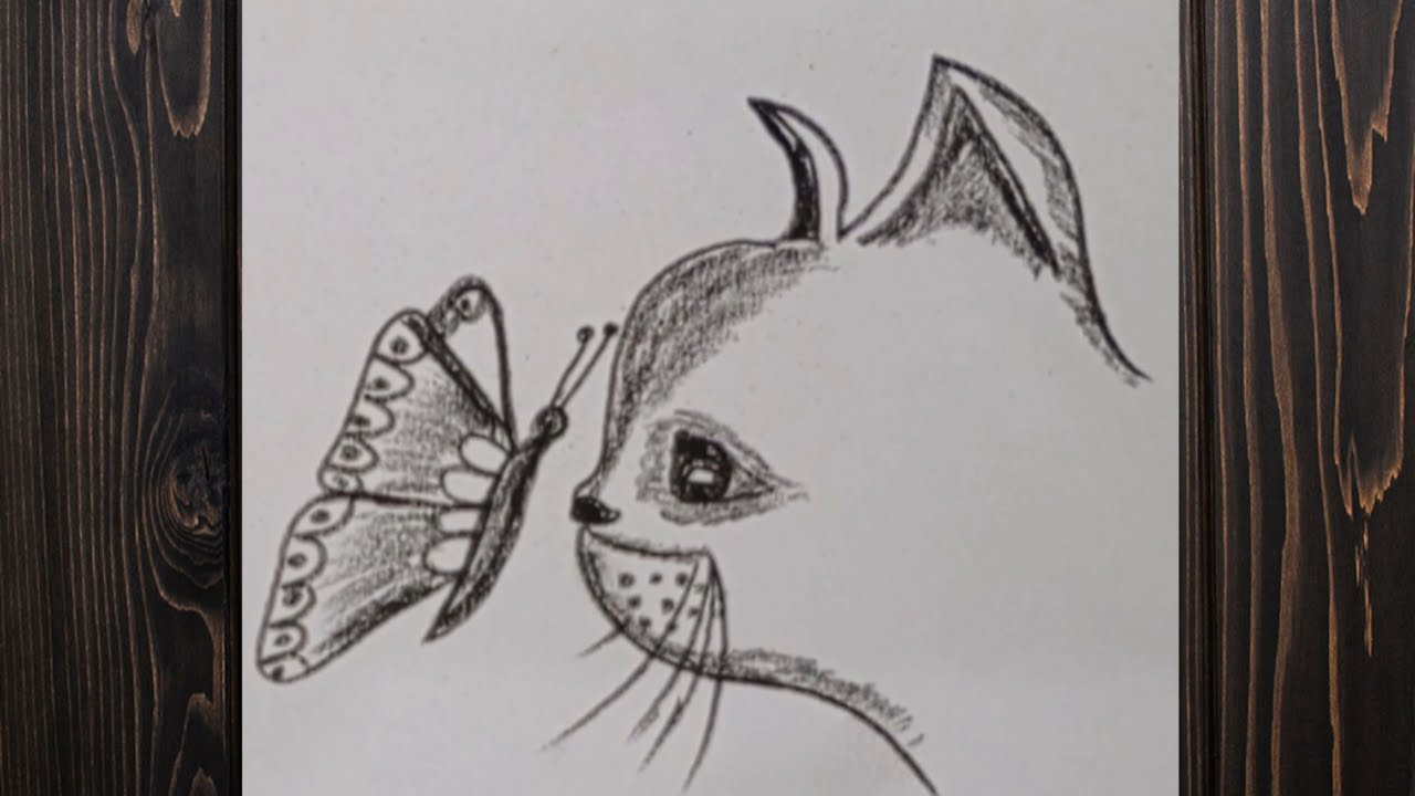 How to draw dog with butterfly 🦋| Easy dog 🐶 drawing | Butterfly and ...