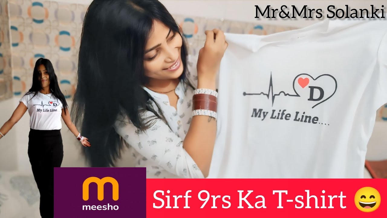 Meesho Se Sirf 9rs Me T-shirt 😀 || 9rs rocket 🚀 deal in Meesho || Mr&Mrs Solanki - YouTube