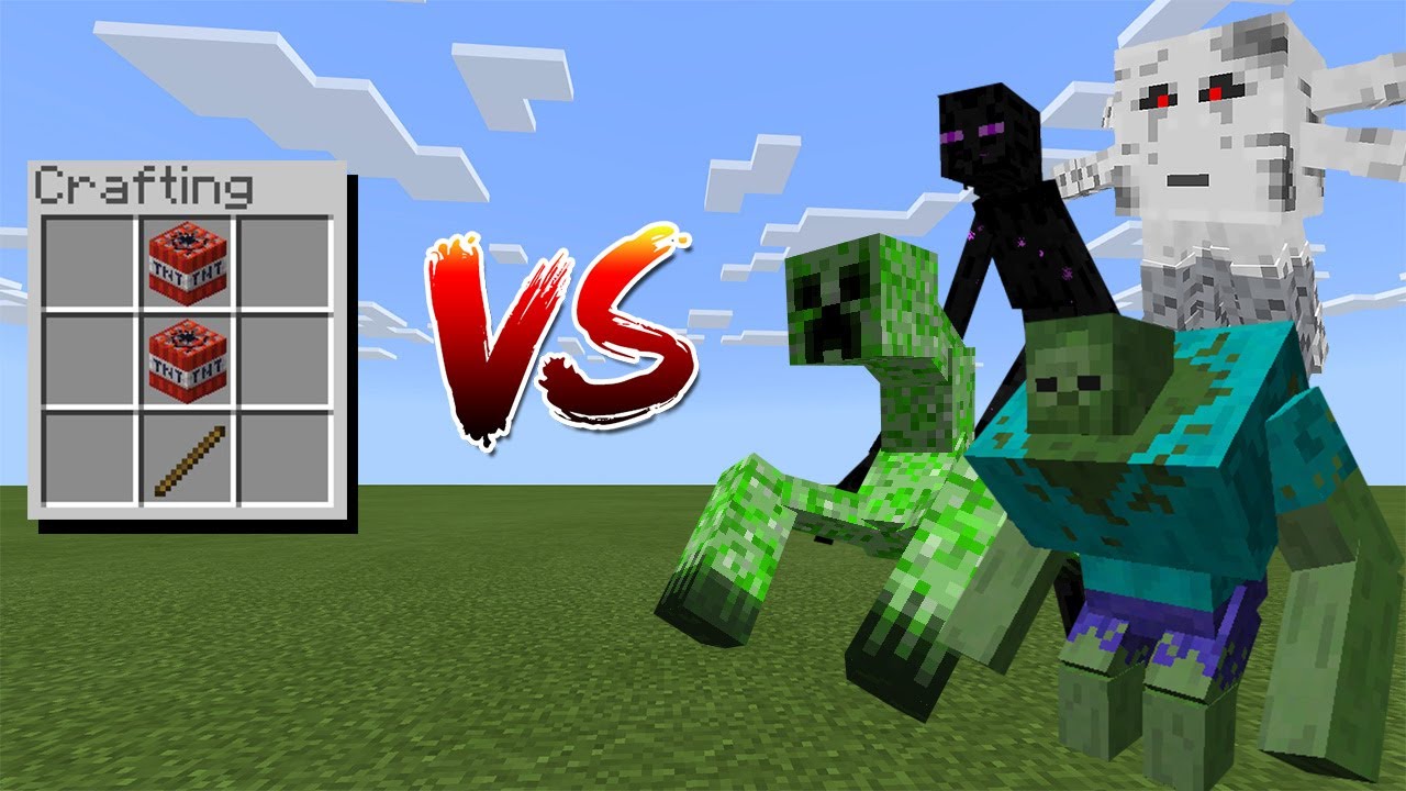 TNT Sword vs Mutant Creatures - Minecraft PE / Bedrock Edition - YouTube