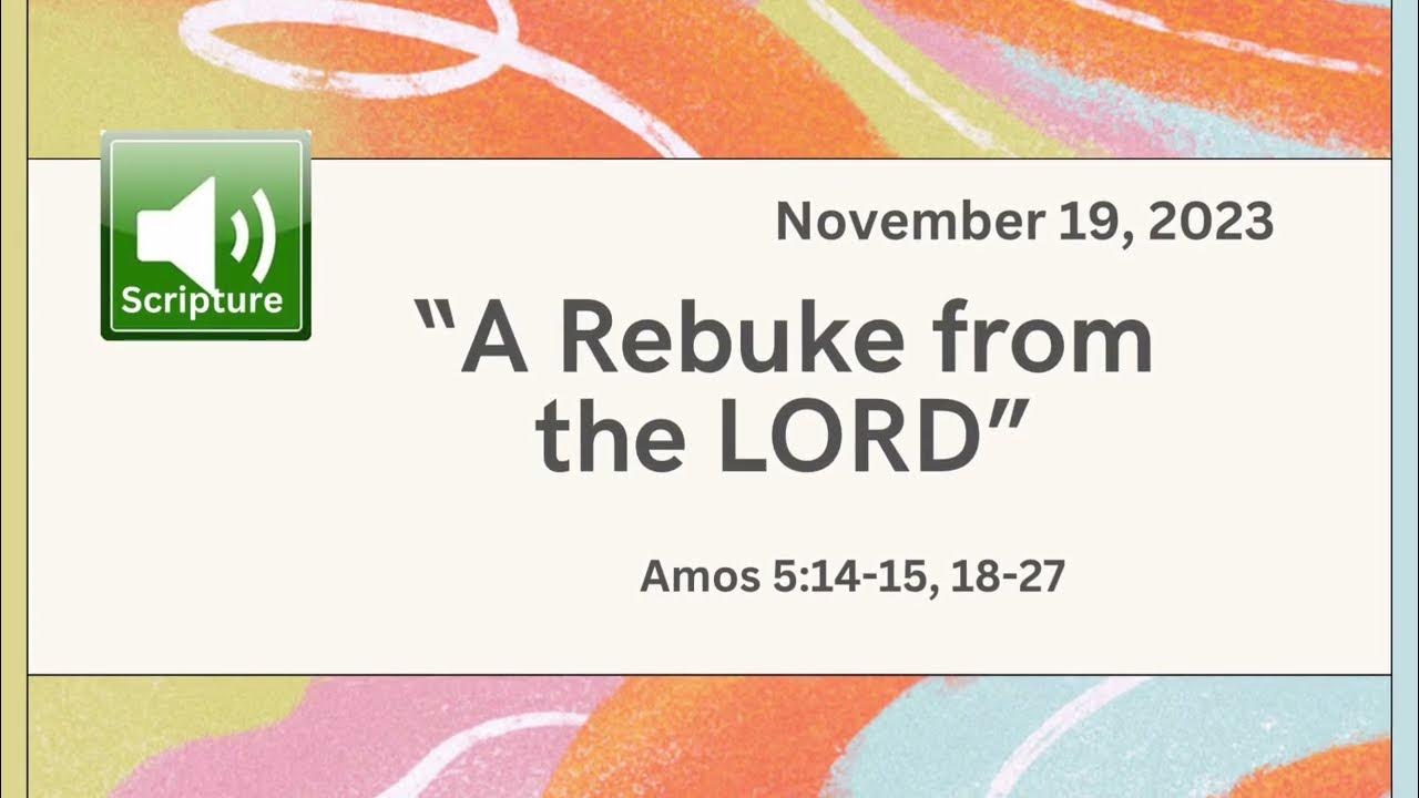 Sunday School Lesson A Rebuke From The LORD November 19 2023 YouTube sunday-school-lesson-a-rebuke-from-the-lord-november-19-2023-youtube