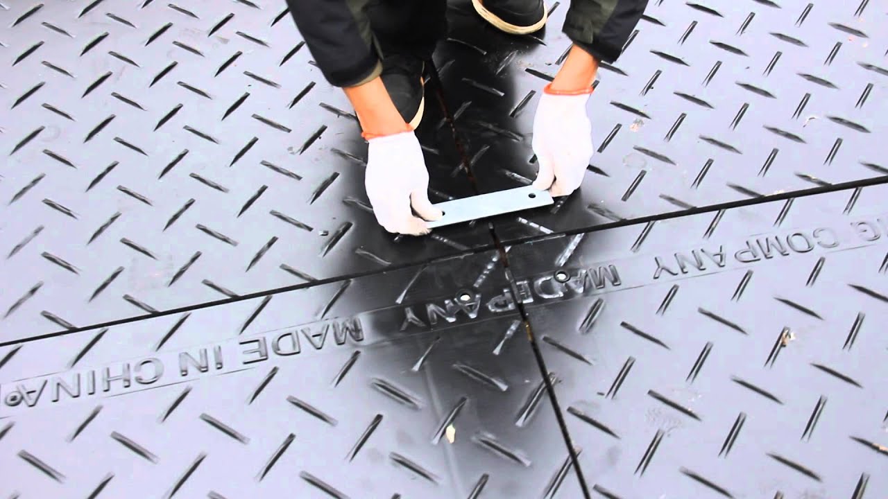 HDPE ground mats installation - YouTube