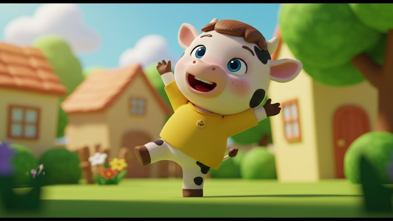 Baby Moo Moo Dancing | Farm Animal Dance Song for Kids | Nursery Rhymes ...