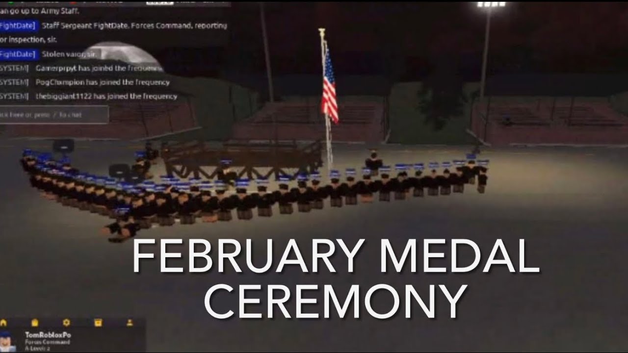 1AD Fort Martin experience | February Medal Ceremony | Roblox - YouTube