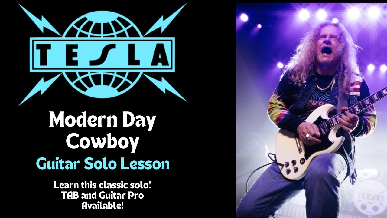 Tesla Modern Day Cowboy Guitar Solo Lesson - YouTube