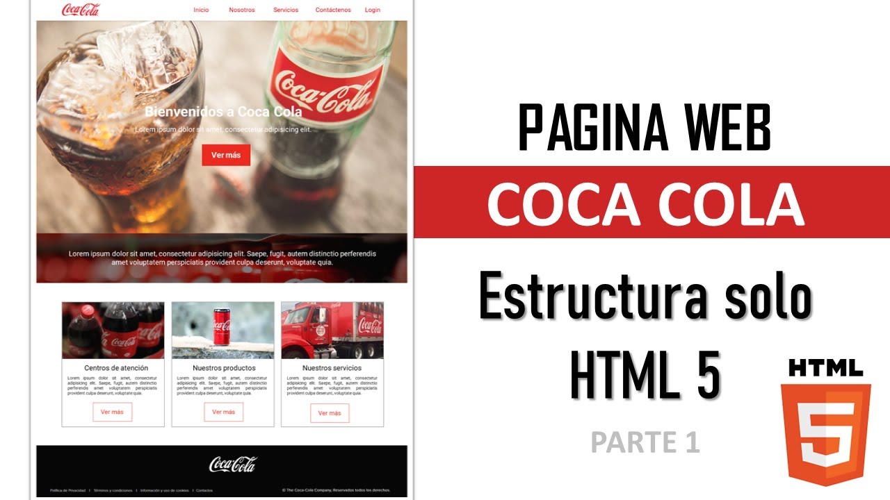 Pagina web Coca Cola Parte 1 - Maquetación solo HTML 5 - YouTube