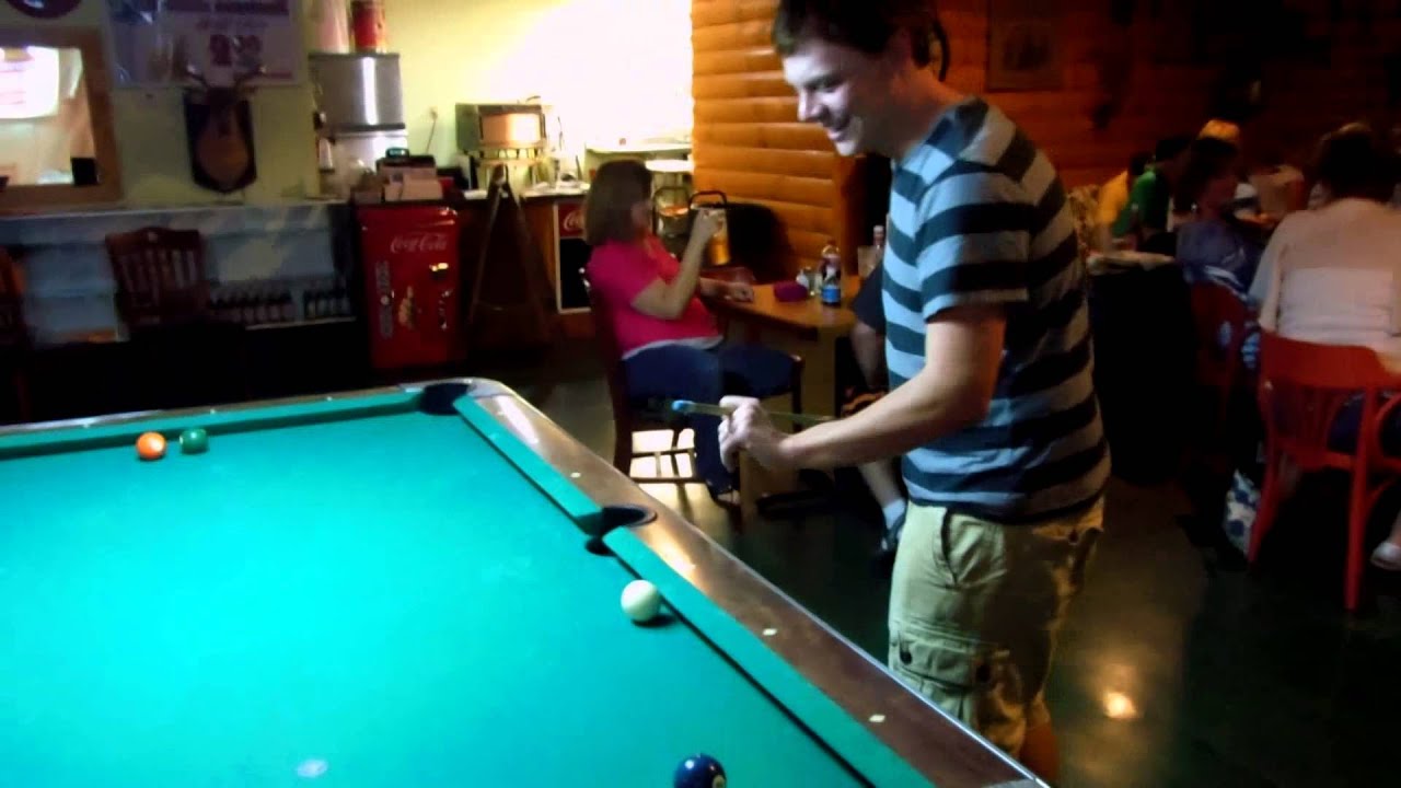 Great shot playing pool - YouTube
