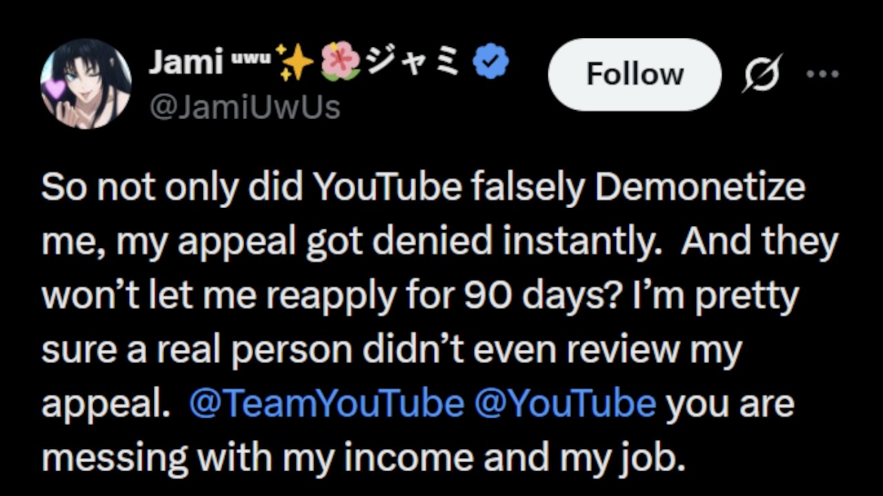 Jami UwU SCAMMED BY YOUTUBE - THIS IS FKT - YouTube