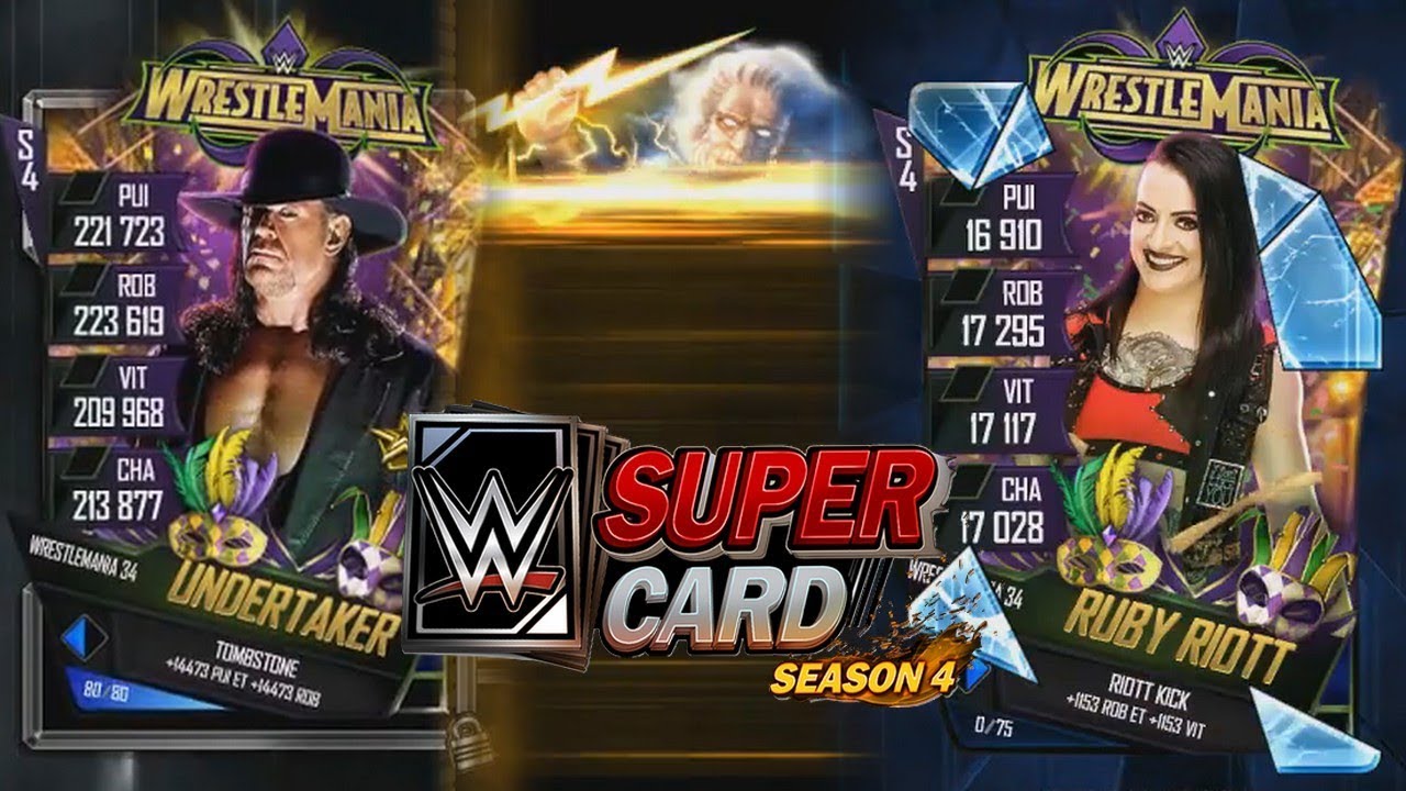 WWE SuperCard - Undertaker WM 34 Pro, Ruby Riott va suivre - YouTube