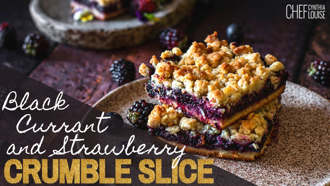 Black Currant And Strawberry Crumble Slice | Gluten-Free Recipe - YouTube