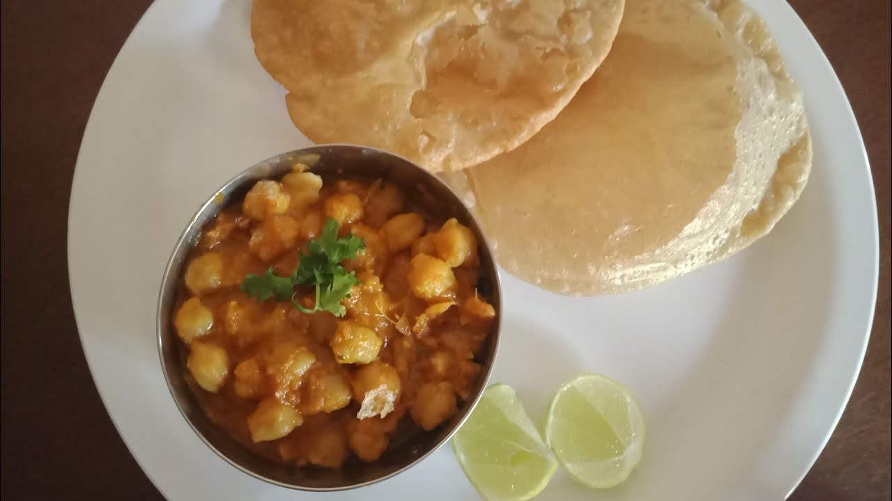 Chole-Puri recipe || chick peas masala recipe || pressure cooker Chole ...