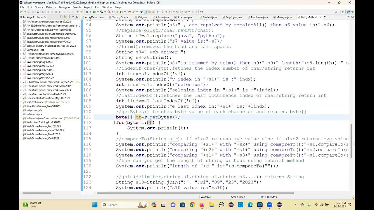 Corejava String Methods Part2 Dec 27 2023 Youtube