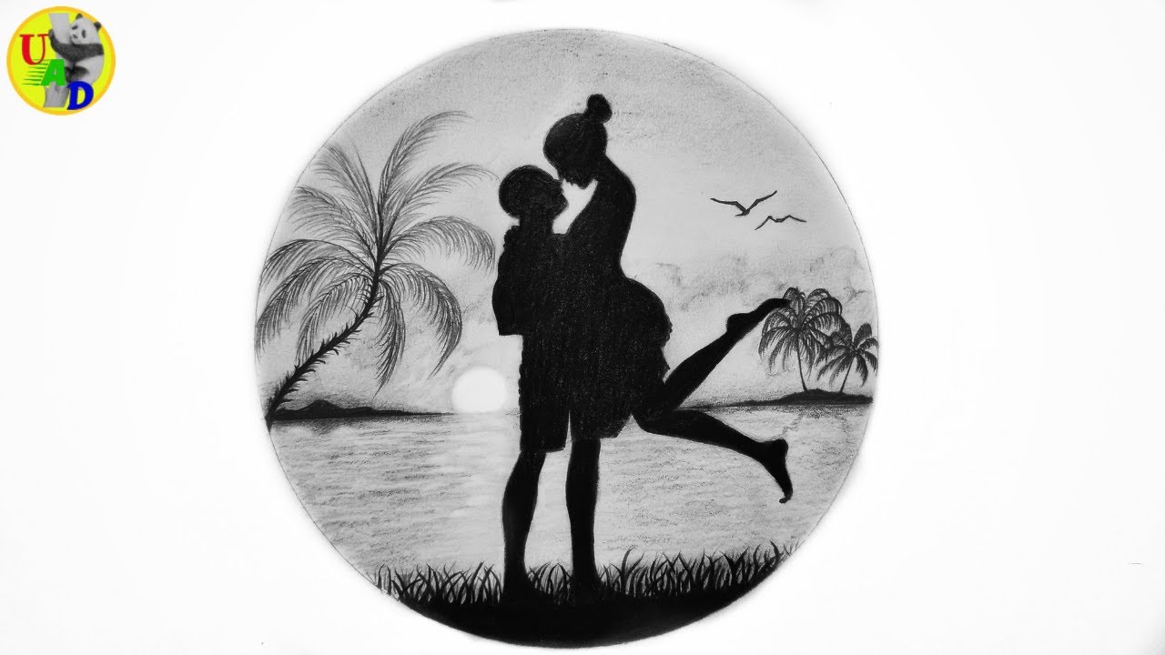 Romantic Scenery Drawing | How to Draw a Romantic Scenery | Romance ...