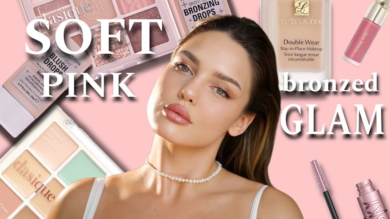 Soft Pink Glam Bronzed makeup Step by Step tutorial - YouTube