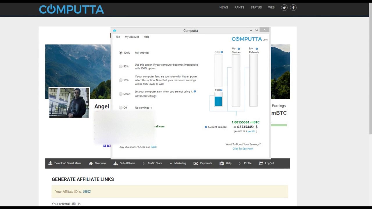 COMPUTTA PAGINA DE MINADO GRATIS CON MINA SOFTWARE - YouTube