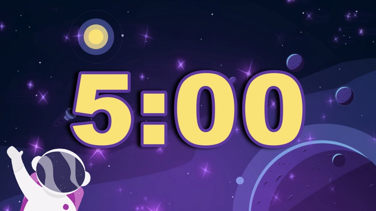 5 Minute Classroom Countdown Timer with Music 🎵 Outer Space Theme ...