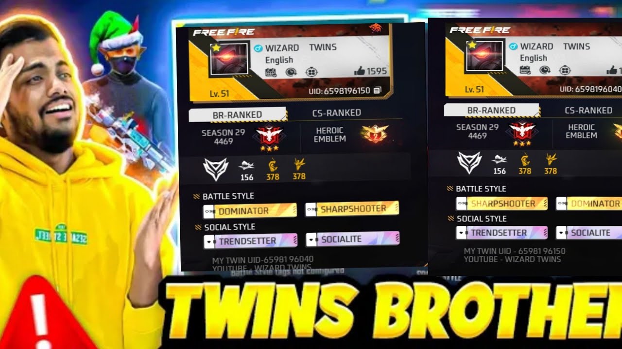 Twins Brother Free Fire || Twins brother Having Same Id #shorts #twins ...