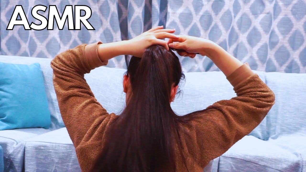 ASMR Real Person Ponytail Hair Play + Hair Brushing (No Talking) - YouTube