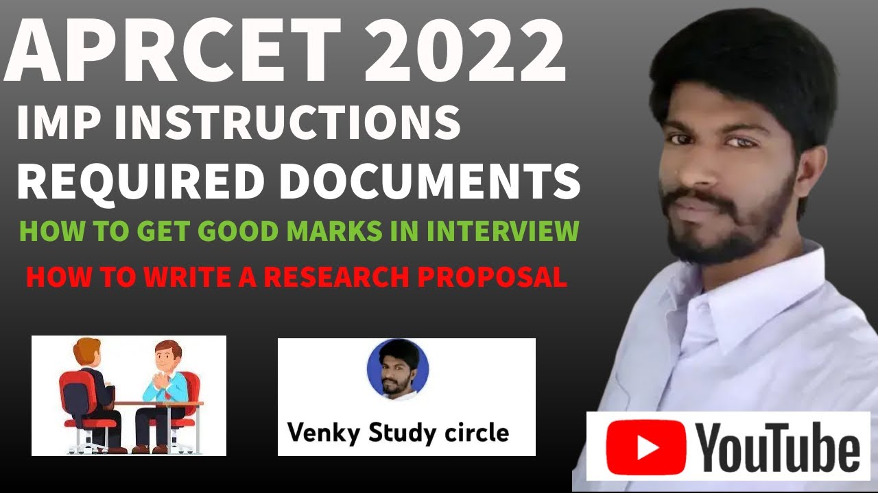 APRCET 2022 Important instructions,Hall ticket wise Interview Schedule ...