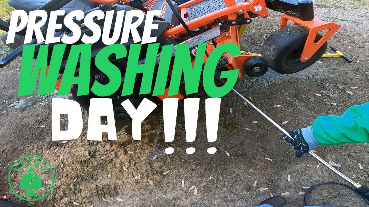 Pressure Washing Mowers Day!!! - YouTube