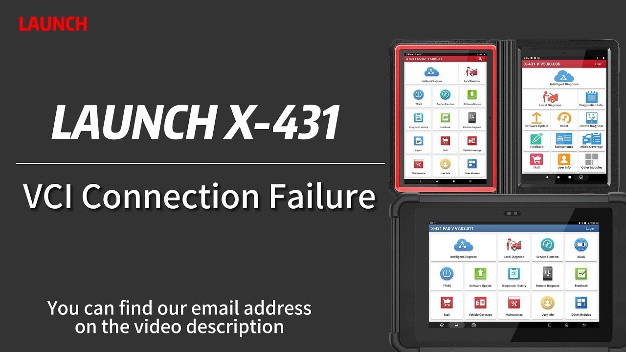 LAUNCH X-431 | VCI Connection Failure - YouTube