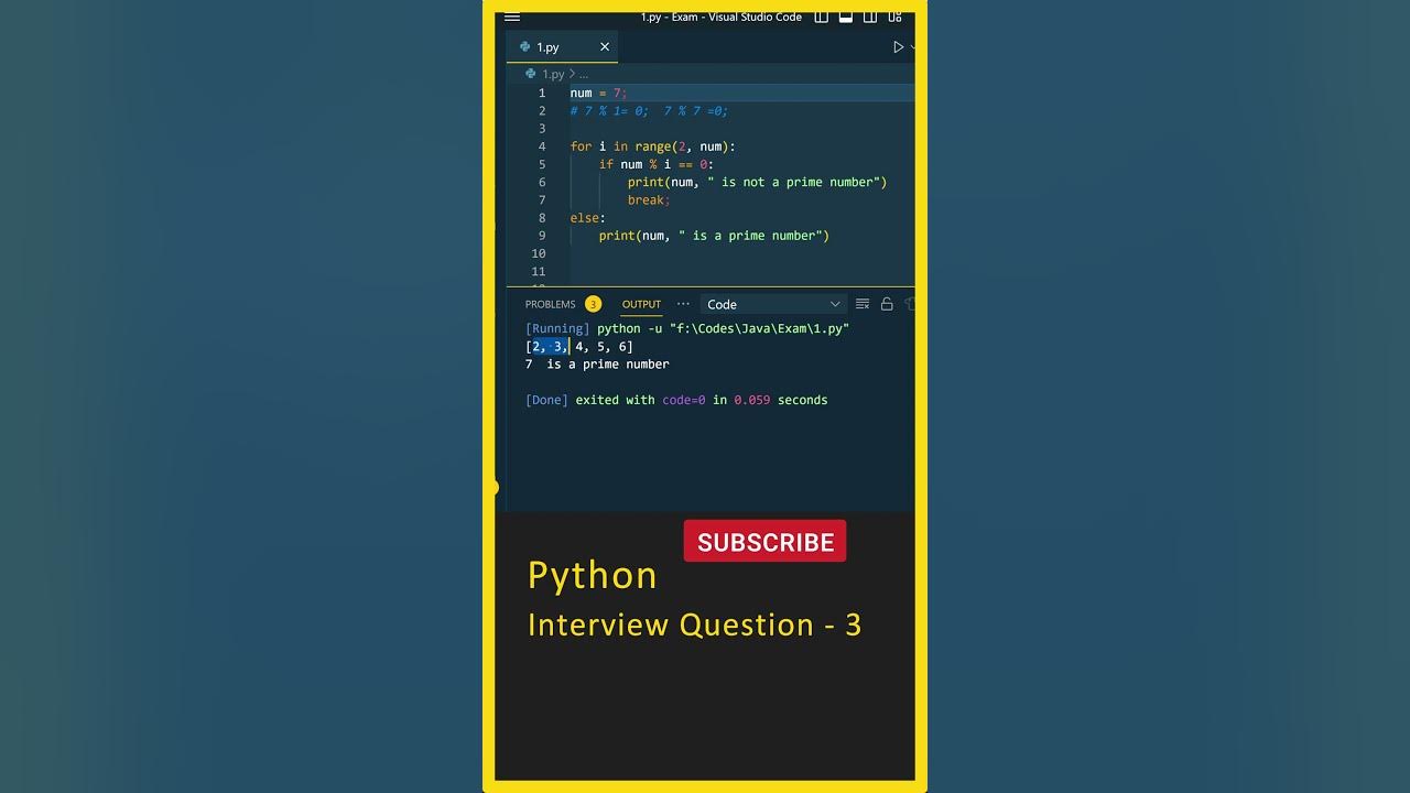 Python Interview Questions Prime Number Program Python Python In Telugu Python Course