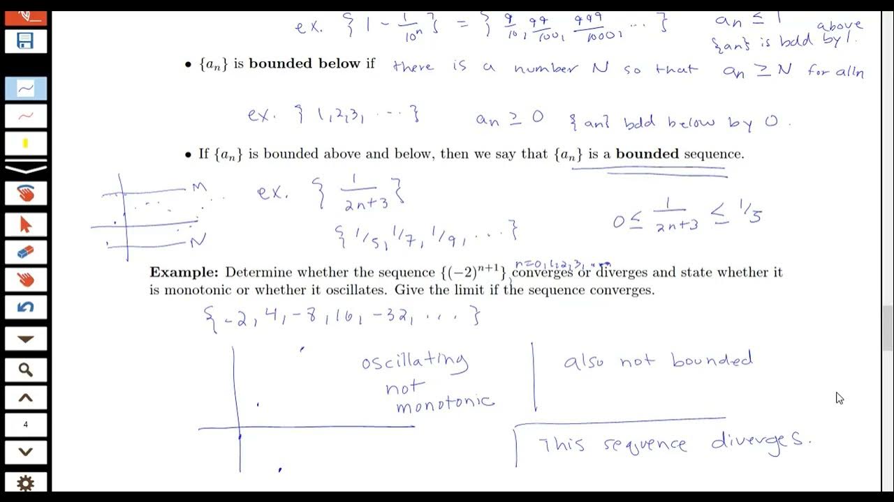 Sequence Terminology and the Monotone Sequence Theorem - YouTube