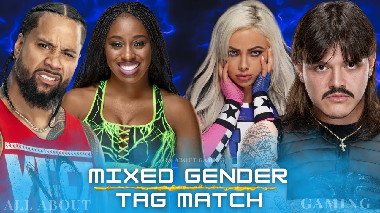 WWE 2K24 - Mixed Gender Tag Match - Naomi + Jey Uso VS Liv Morgan ...