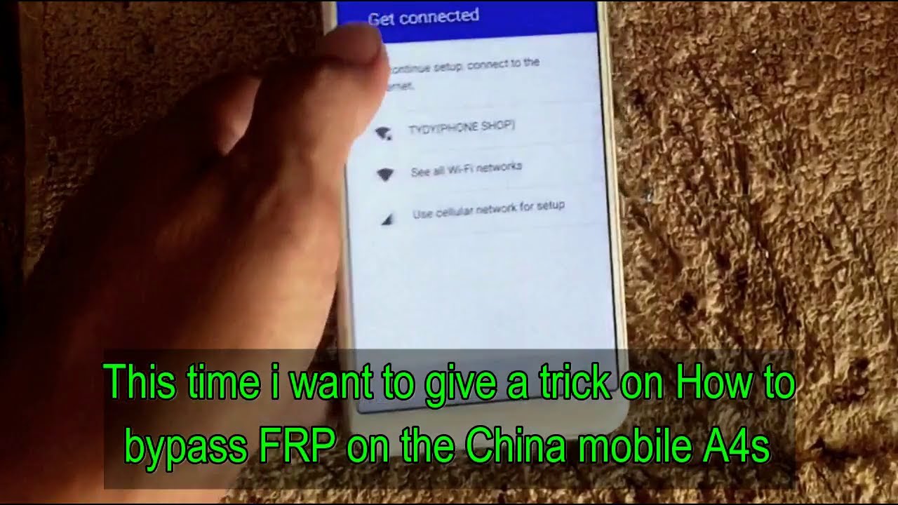 How to bypass FRP on the chaina mobile A4s - YouTube