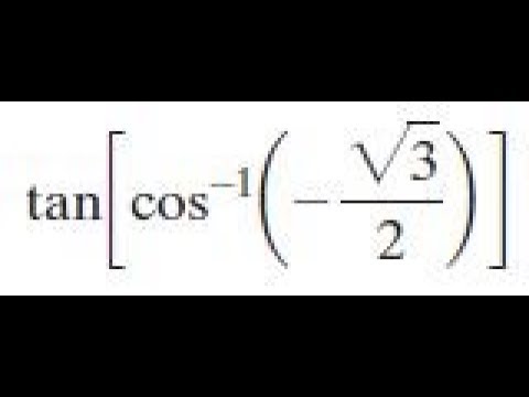tan(cos^-1(-sqrt(3)/2)) find the exact value - YouTube