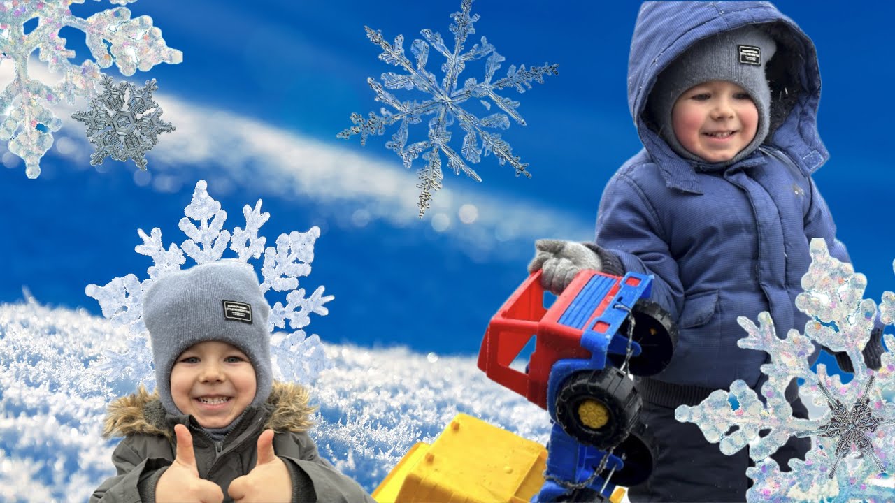 First Snow | Mark Sledding | Truck in the Snow | Games in the Snow # ...