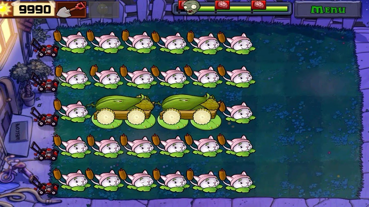 Pvz Hack Cob Cannon And Cattail Against All Zombies Full Gameplay Hd 4334