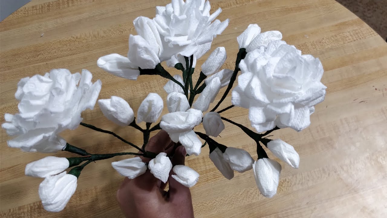 #TISSUE PAPER FLOWER/How to make rose flower from #tissuepaper / paper ...